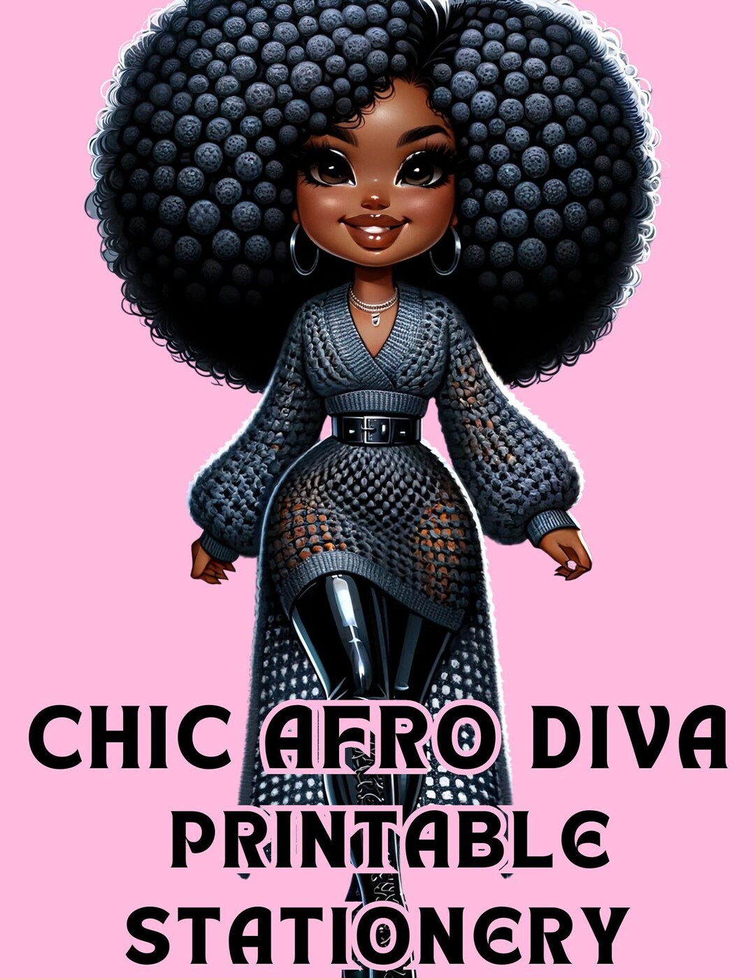 Chic Afro Diva Printable Stationery Bold and Empowering PDF Planner ...