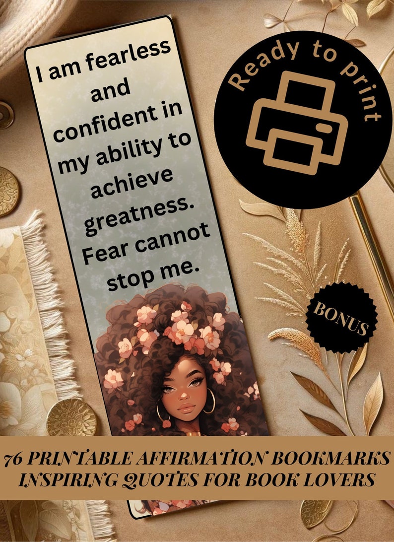 Empowering Affirmation Bookmarks & Coloring Pages | 78 Motivational ...