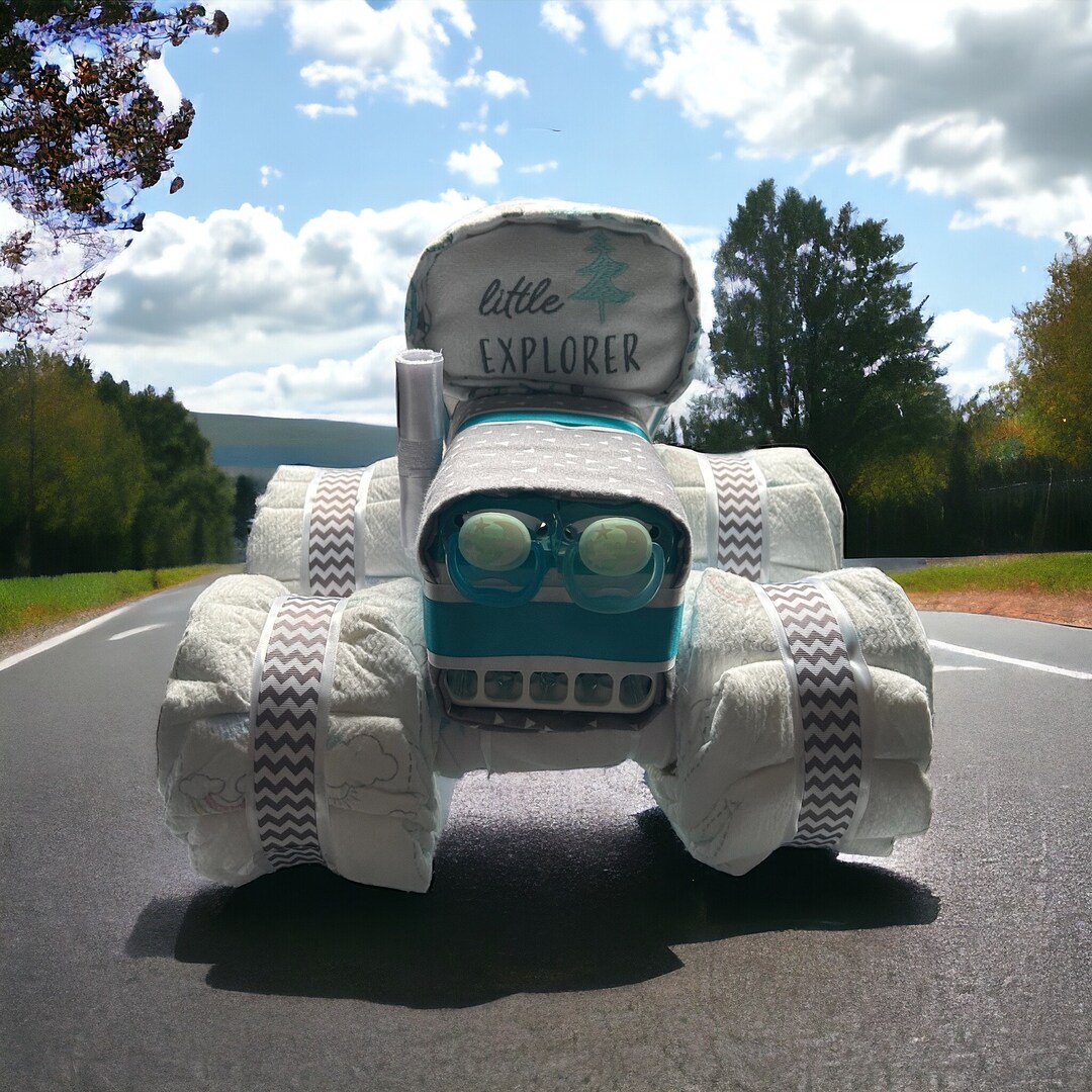 Tractor Diaper Cake, Baby Shower, Baby Gift, Unique Gift, Baby Shower ...