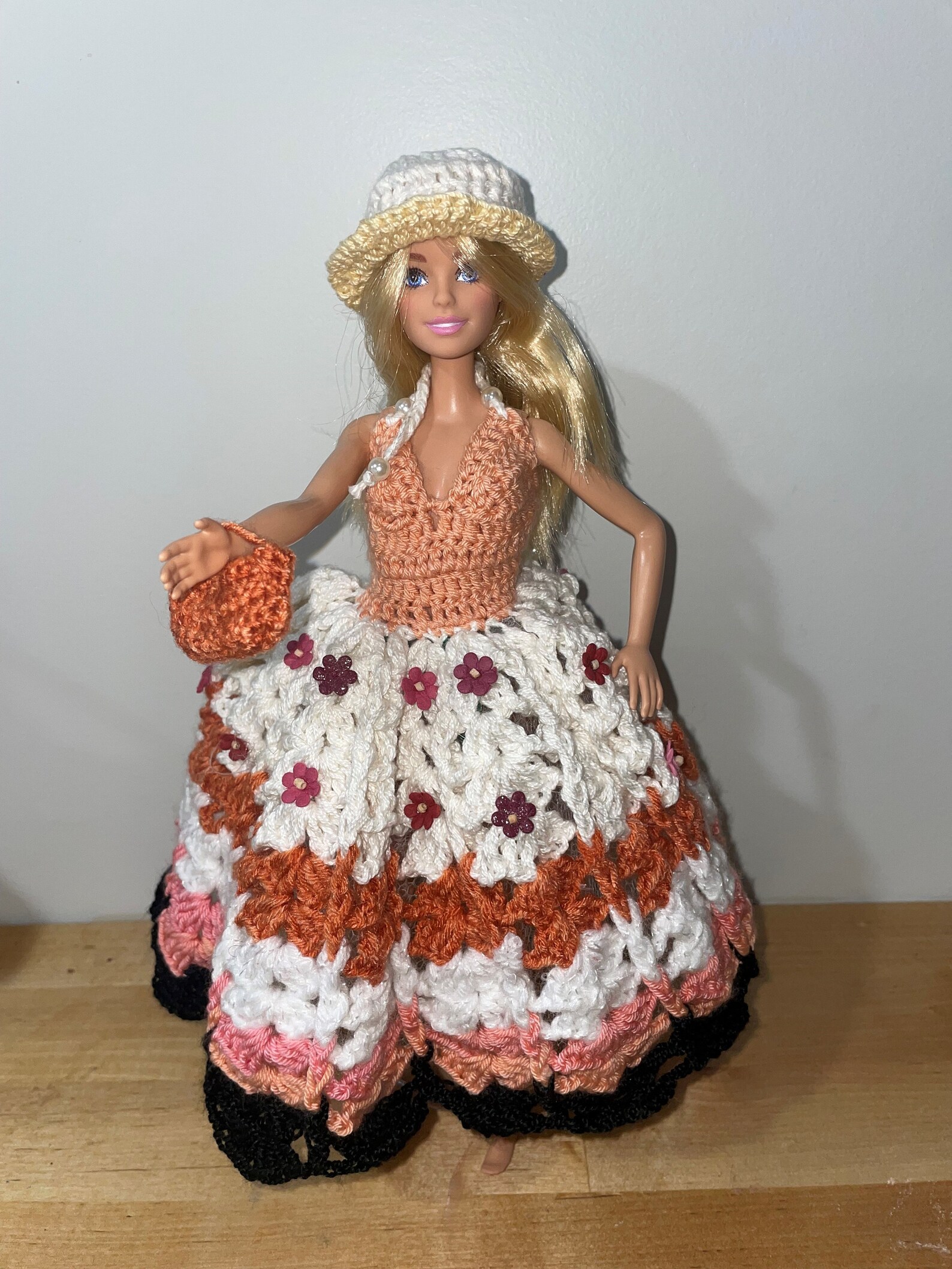 Flower Handmaid Dress in Crochet for Barbie Doll - Etsy