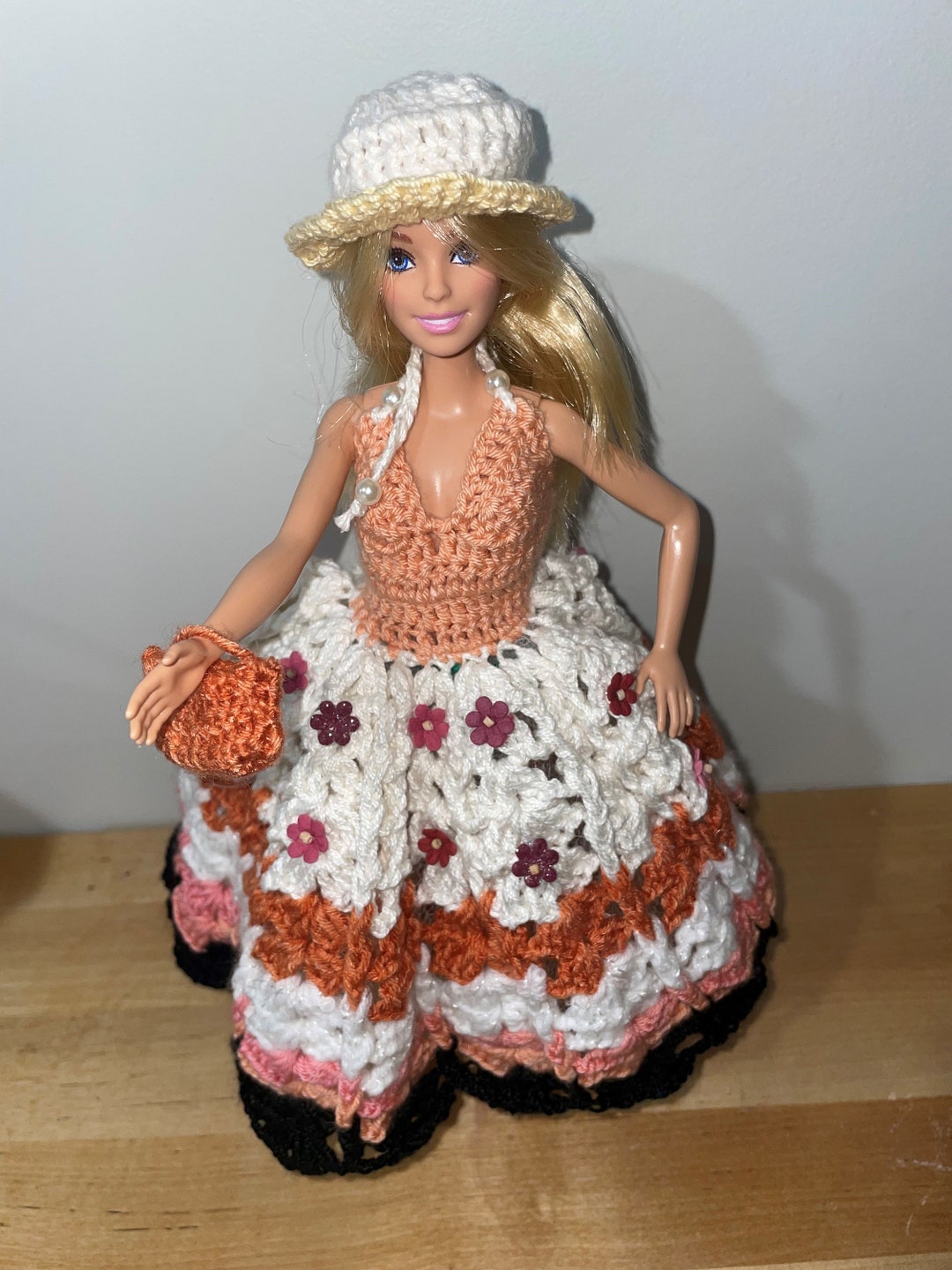 Flower Handmaid Dress in Crochet for Barbie Doll - Etsy