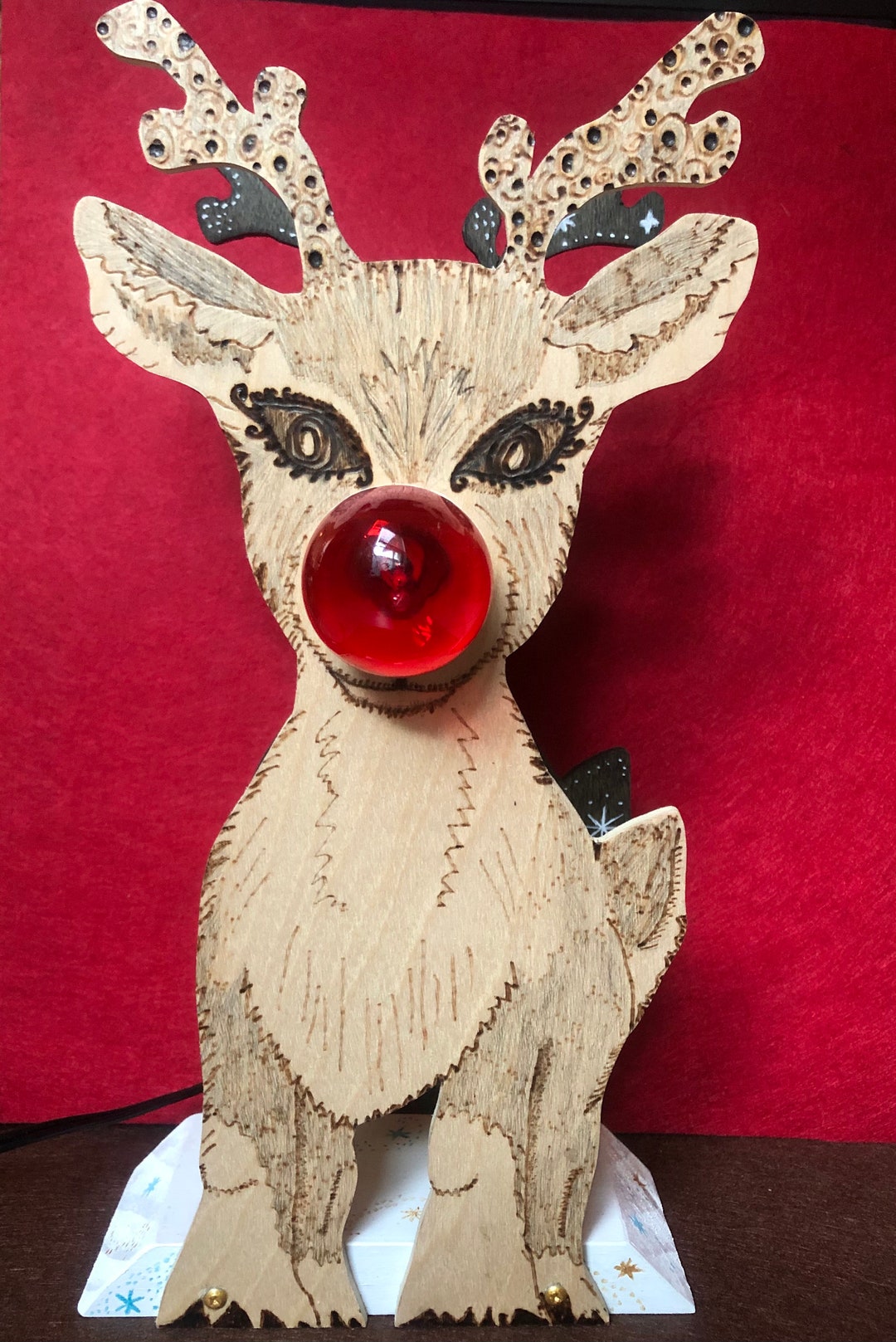 Rudolph Light. Handmade Whimsical Holiday Christmas Gift or - Etsy