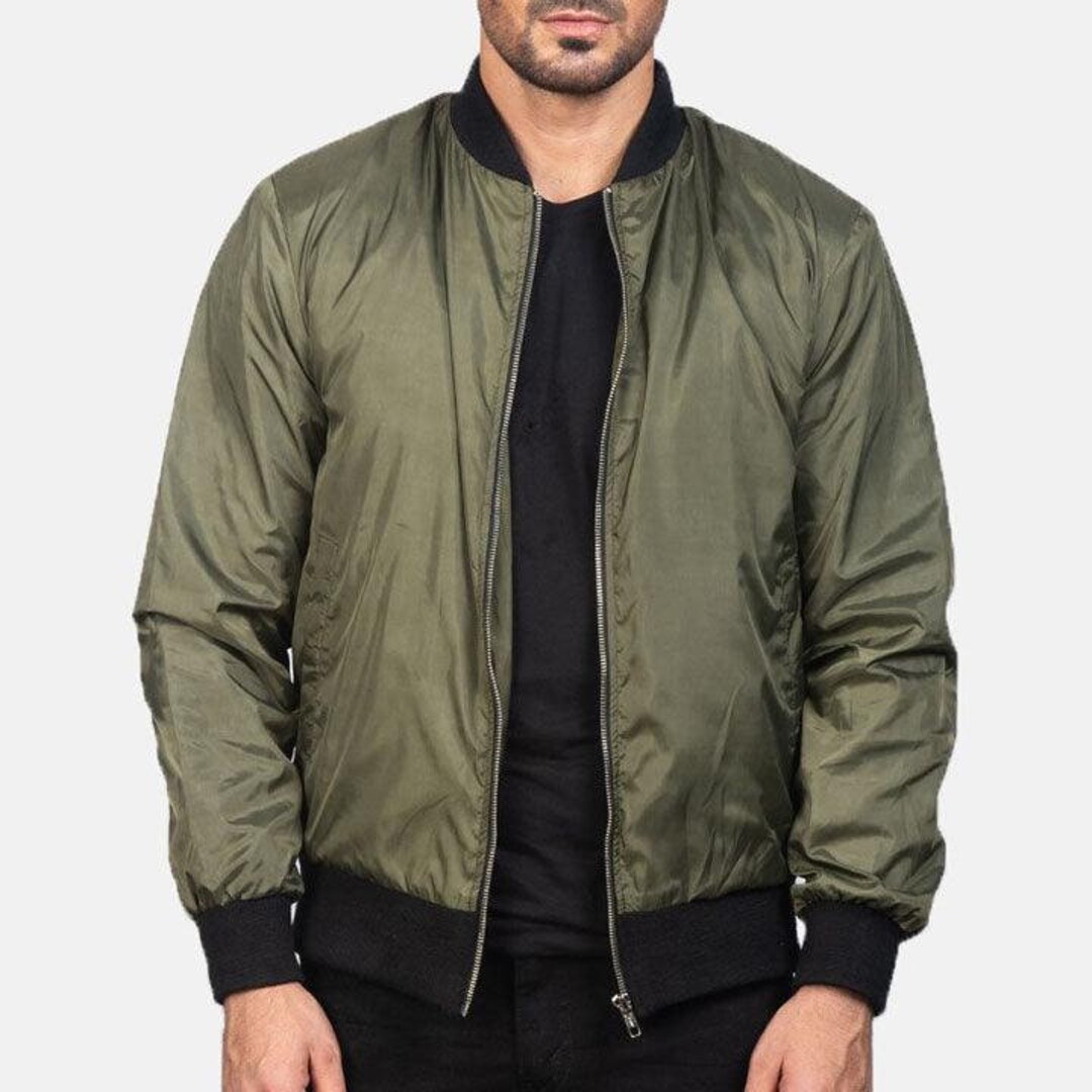 Zack Green Men's Bomber Jacket Handmade Vintage Leather Varsity Avirex ...