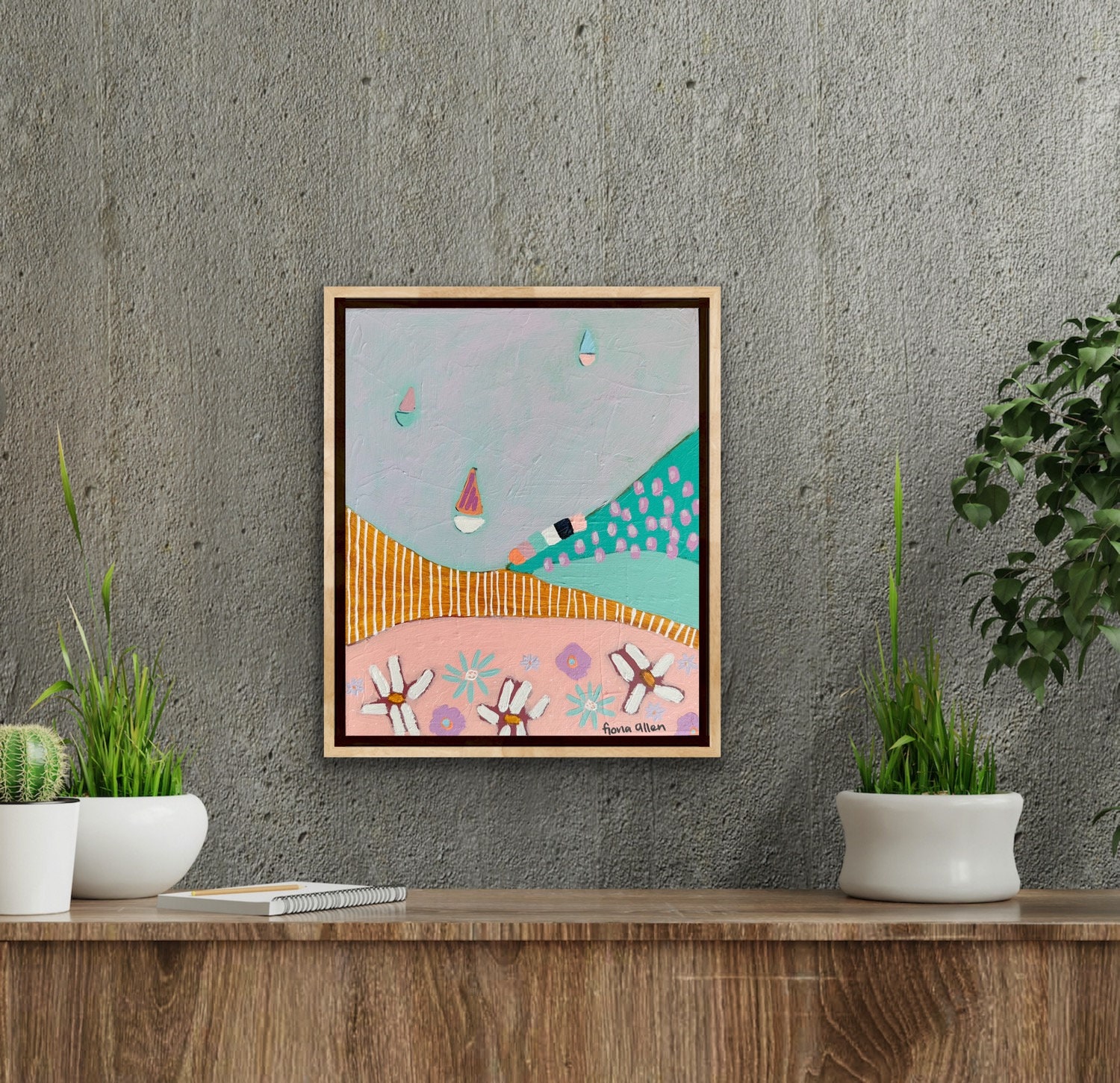Framed, Original Abstract Painting on Canvas. unwind Ii. Abstract Art ...