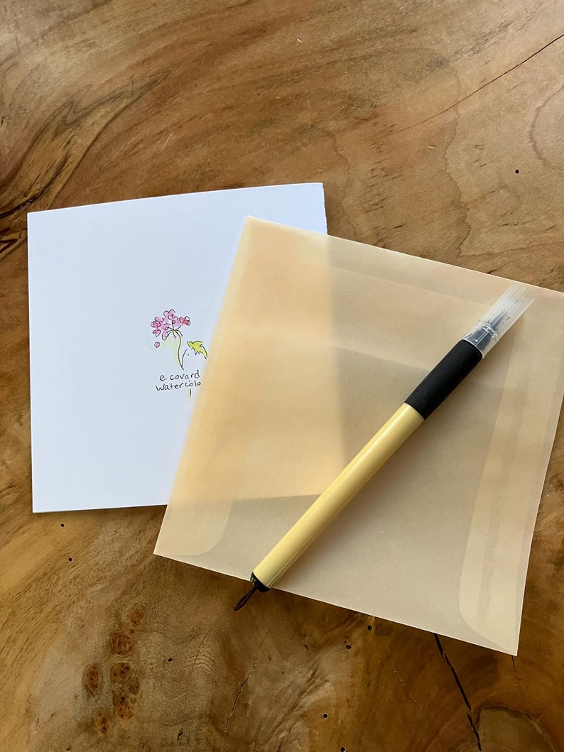 Geraniums, Blank Card, Watercolor Notecard, All Occasion Card - Etsy