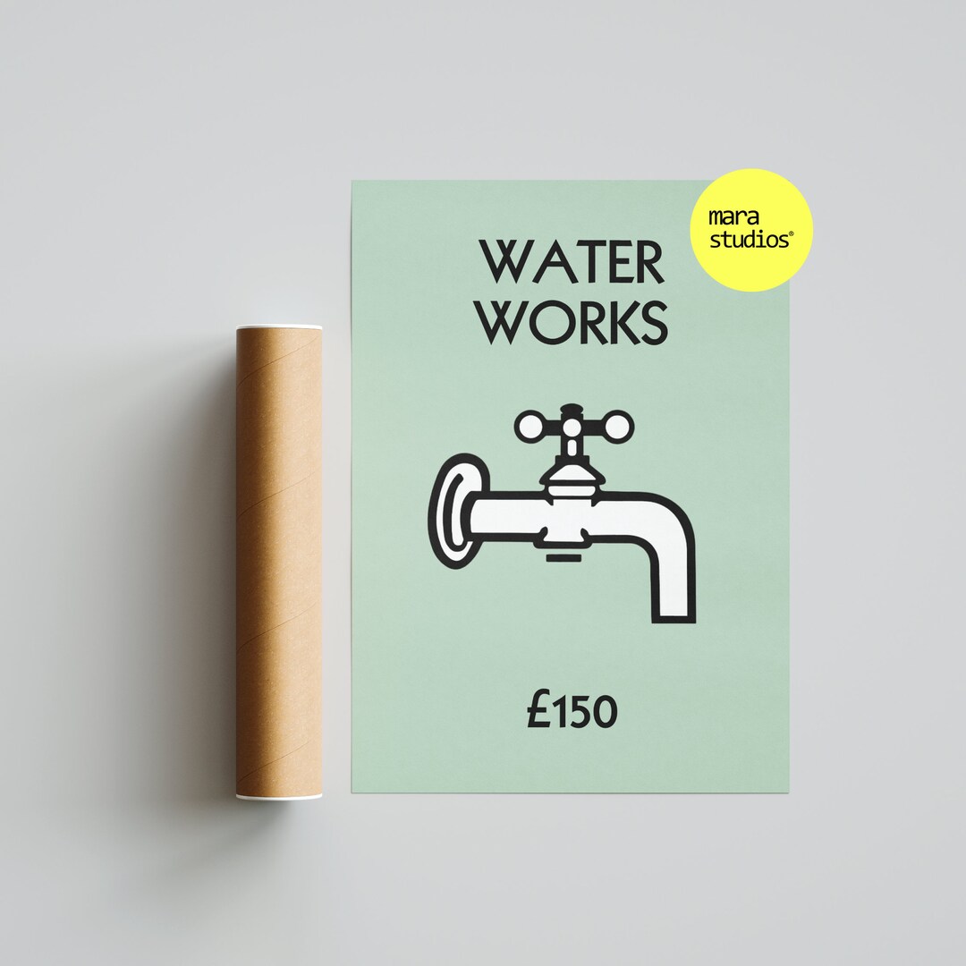 Water Works Monopoly Poster - Etsy