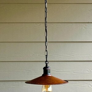 Industrial Rust Metal Pendant Light: Rustic Steampunk Lampshade - Etsy