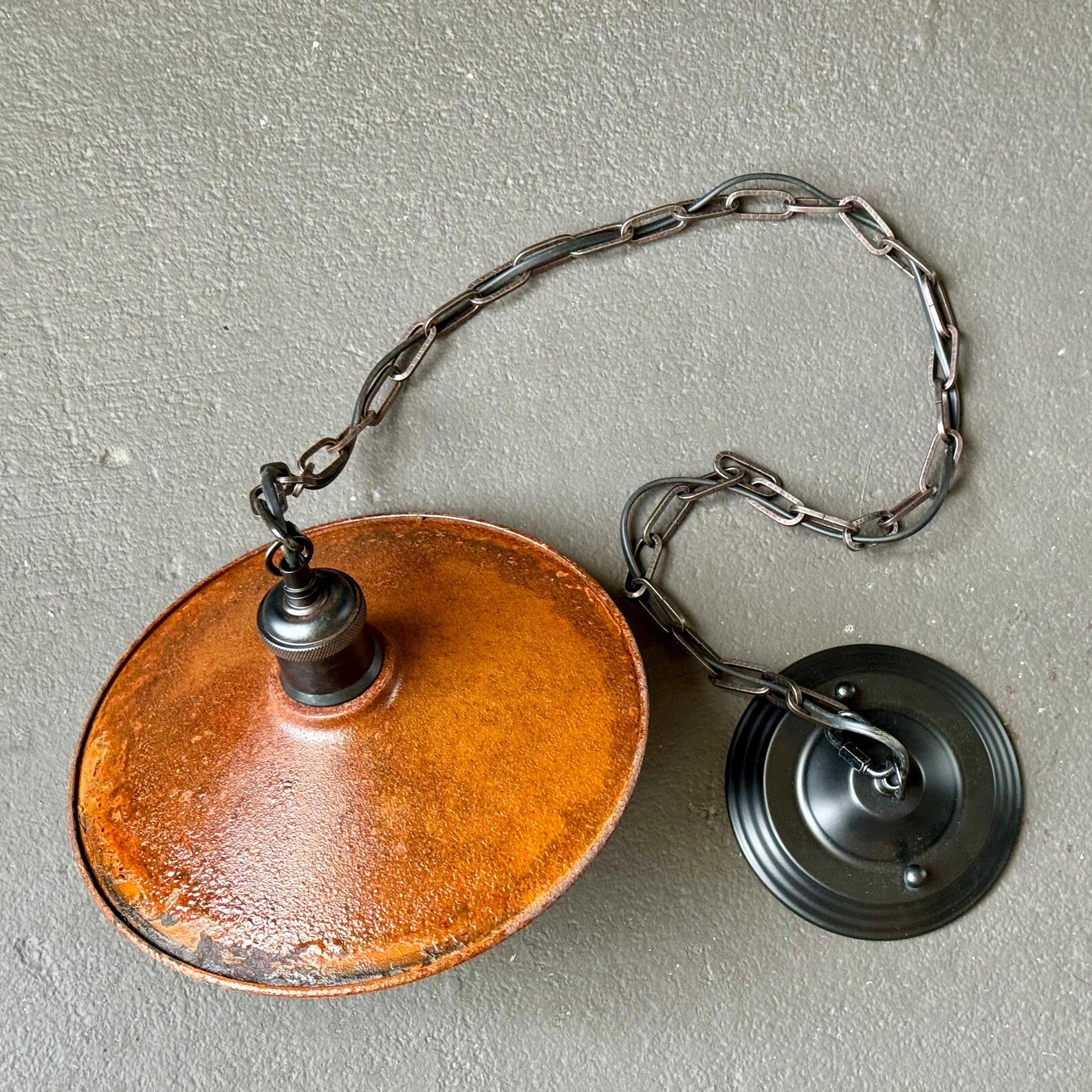 Industrial Rust Metal Pendant Light: Rustic Steampunk Lampshade - Etsy