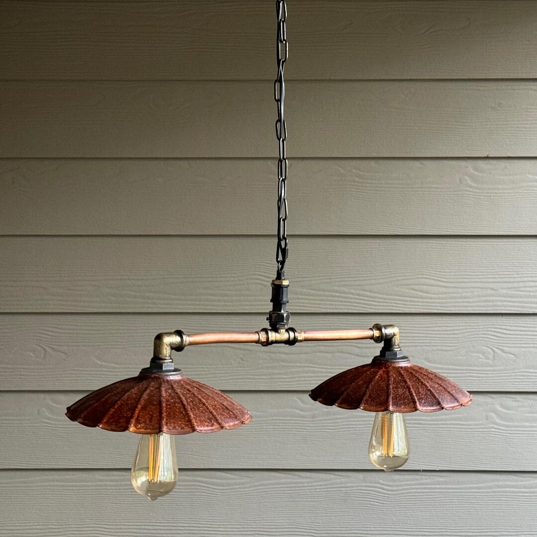 Deformed Copper Chandelier: Steampunk Rustic Pendant Light - Etsy