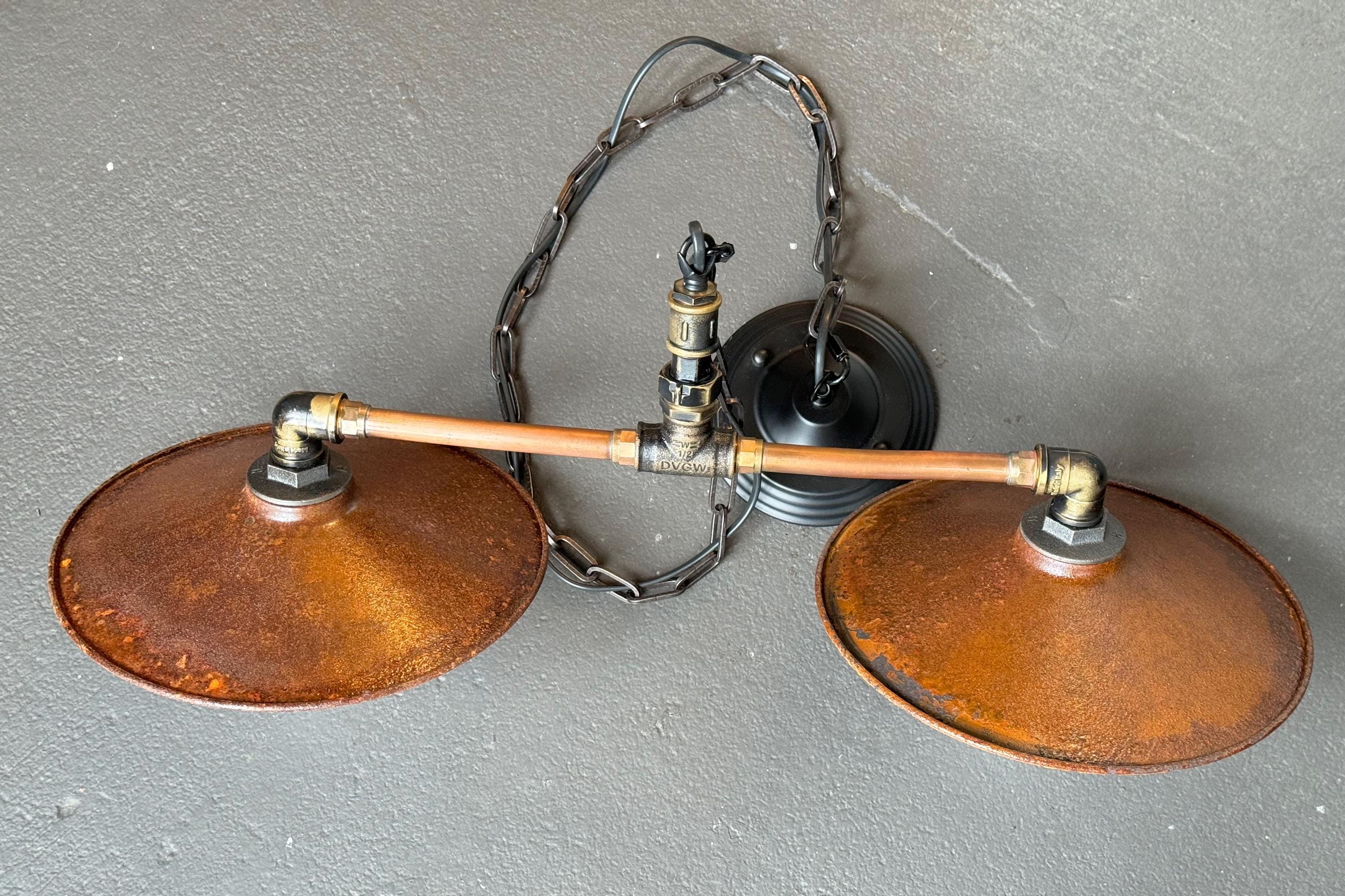 Deformed Copper Chandelier: Steampunk Rustic Pendant Light - Etsy