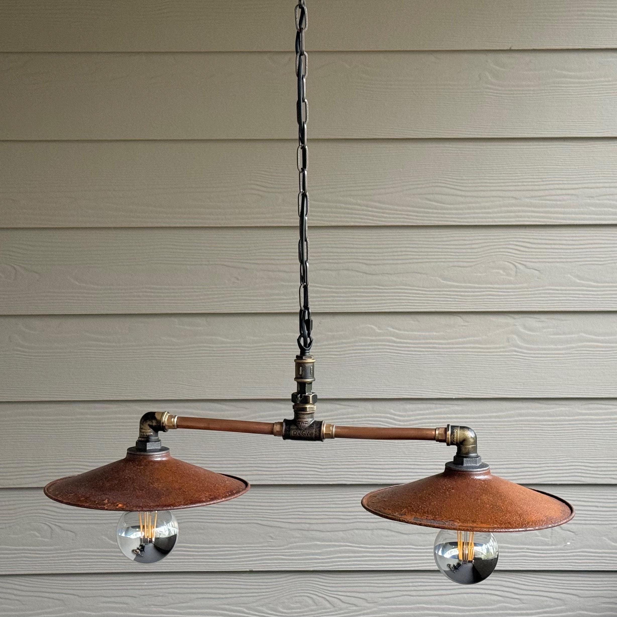 Deformed Copper Chandelier: Steampunk Rustic Pendant Light - Etsy