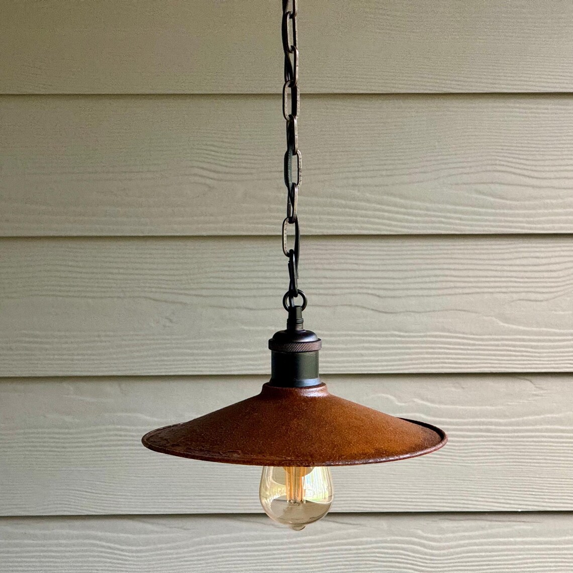 Industrial Rust Metal Pendant Light: Rustic Steampunk Lampshade - Etsy