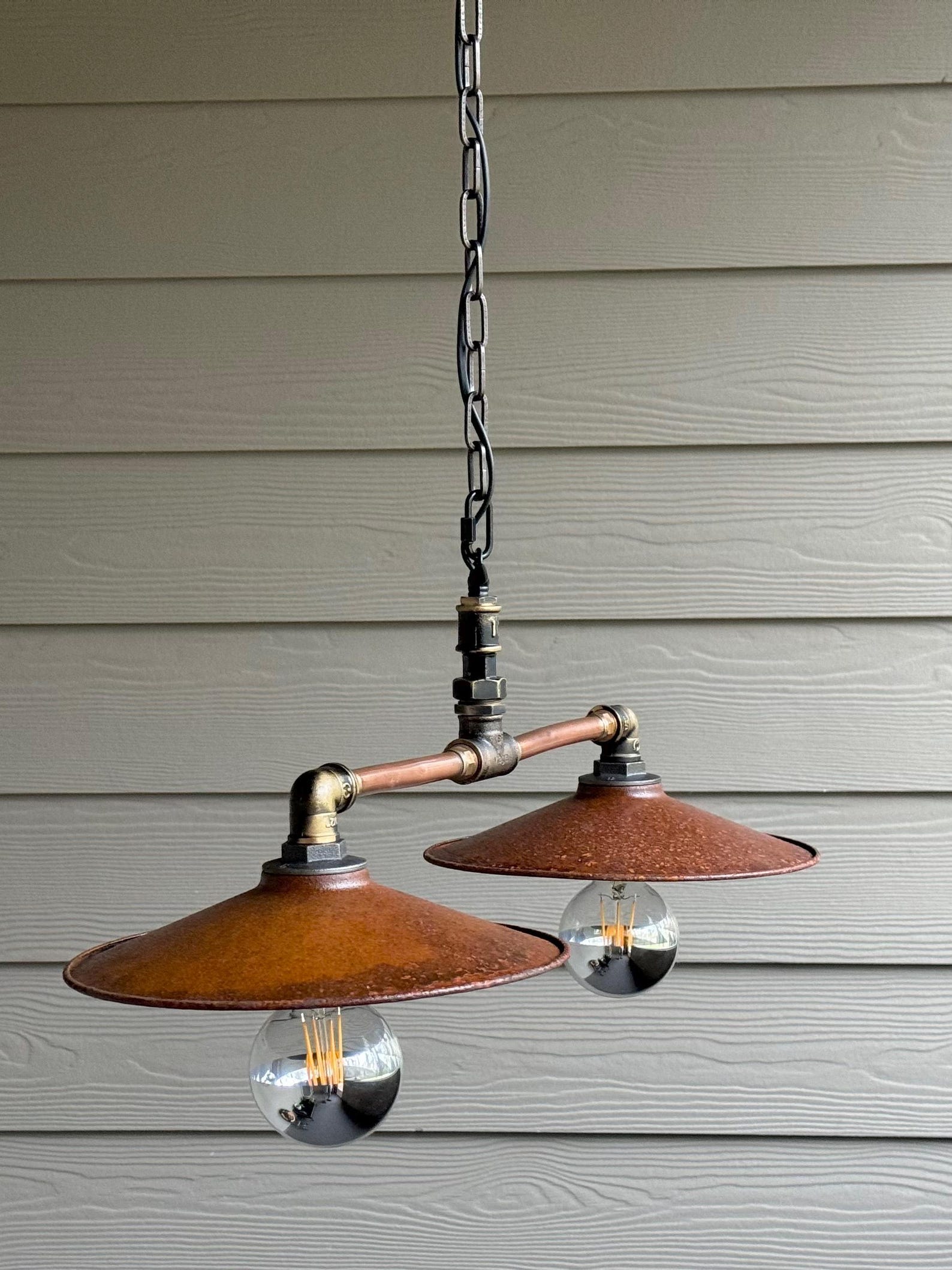 Deformed Copper Chandelier: Steampunk Rustic Pendant Light - Etsy