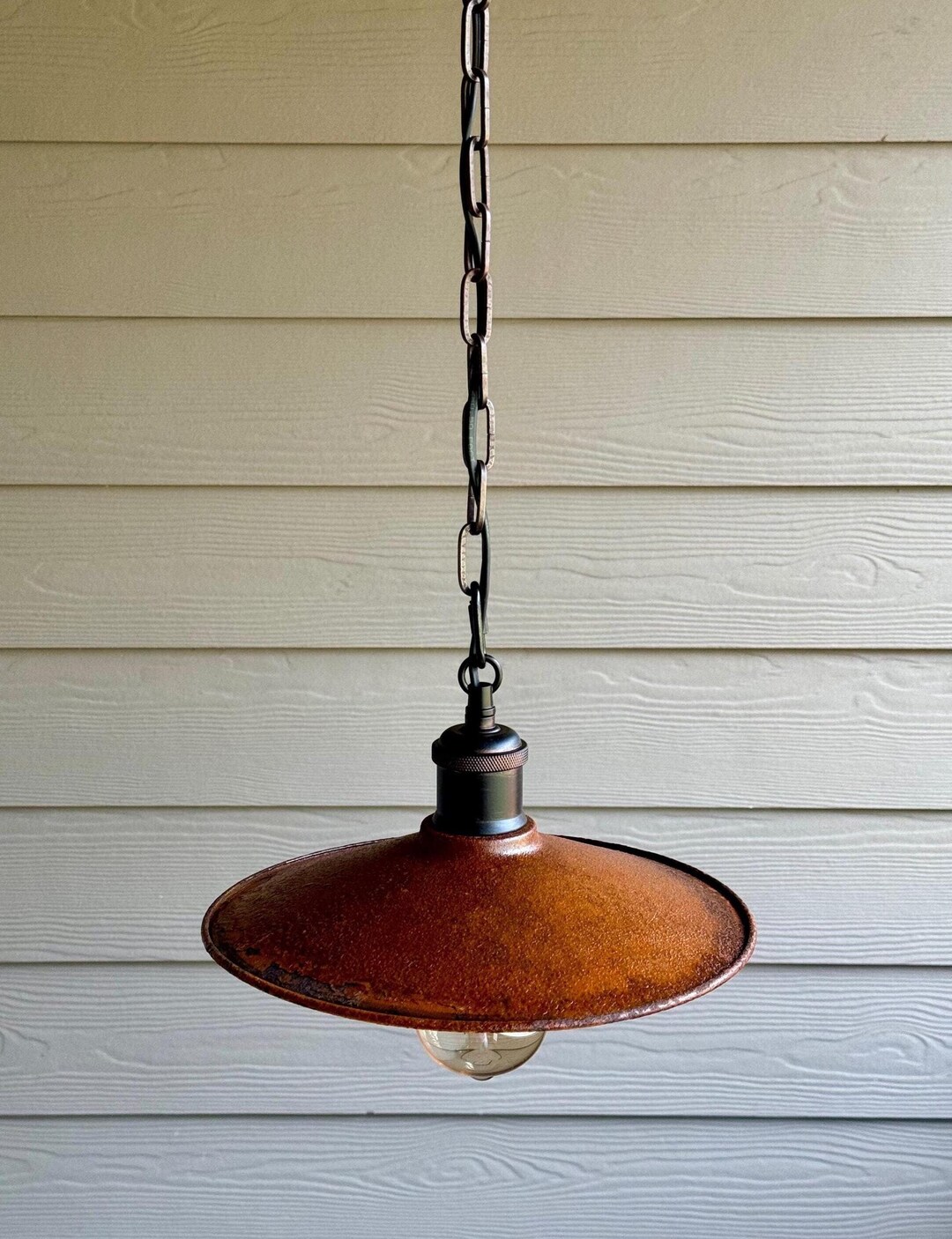 Industrial Rust Metal Pendant Light: Rustic Steampunk Lampshade - Etsy