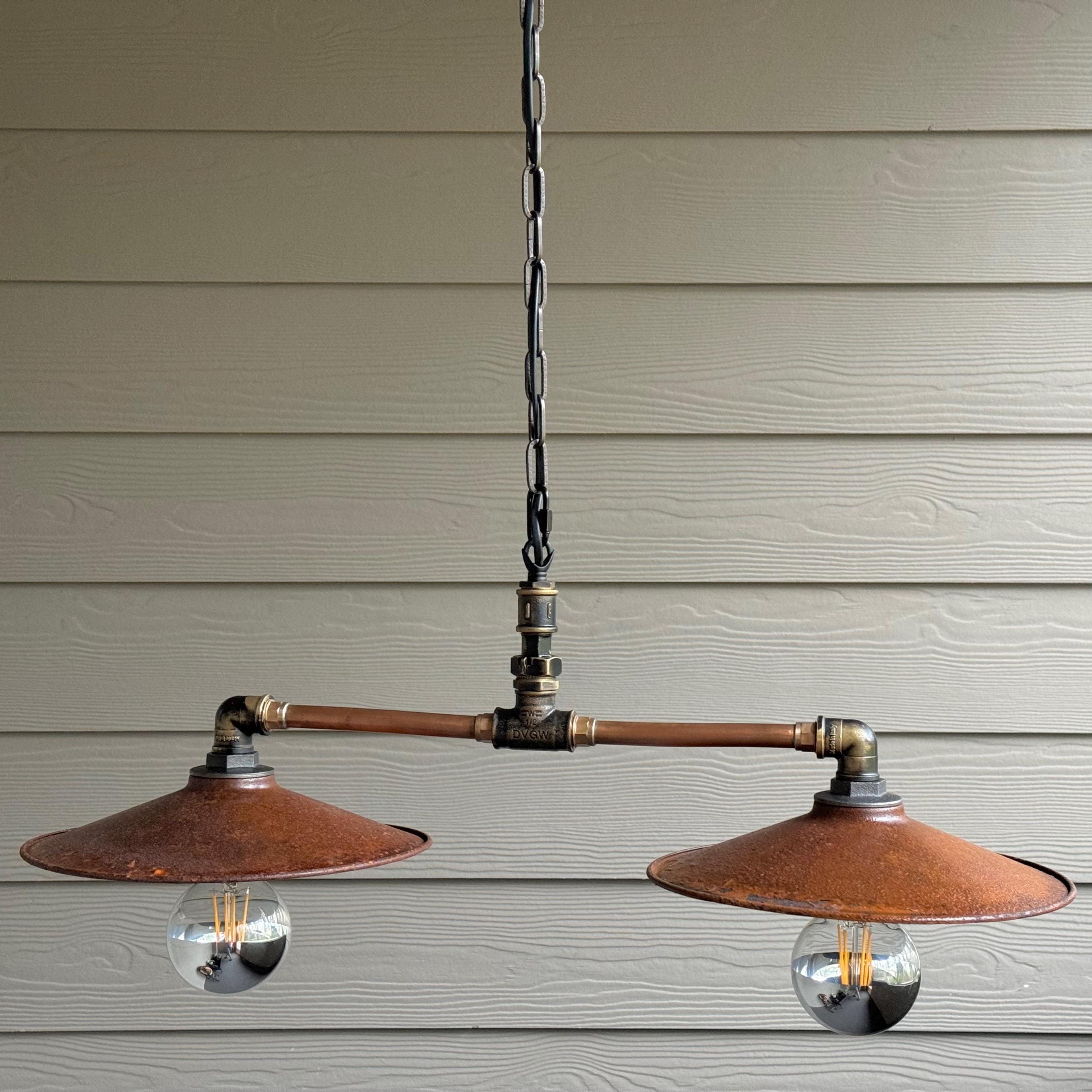 Deformed Copper Chandelier: Steampunk Rustic Pendant Light - Etsy