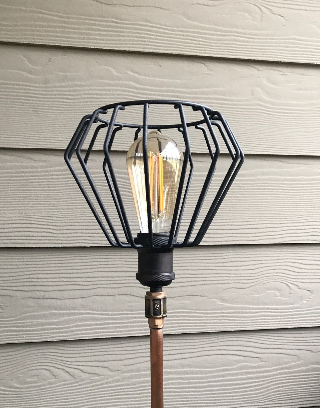 Vintage Industrial Floor Lamp. Rustic Industrial Floor Lighting. Steampunk Lights. Rustic Copper ...