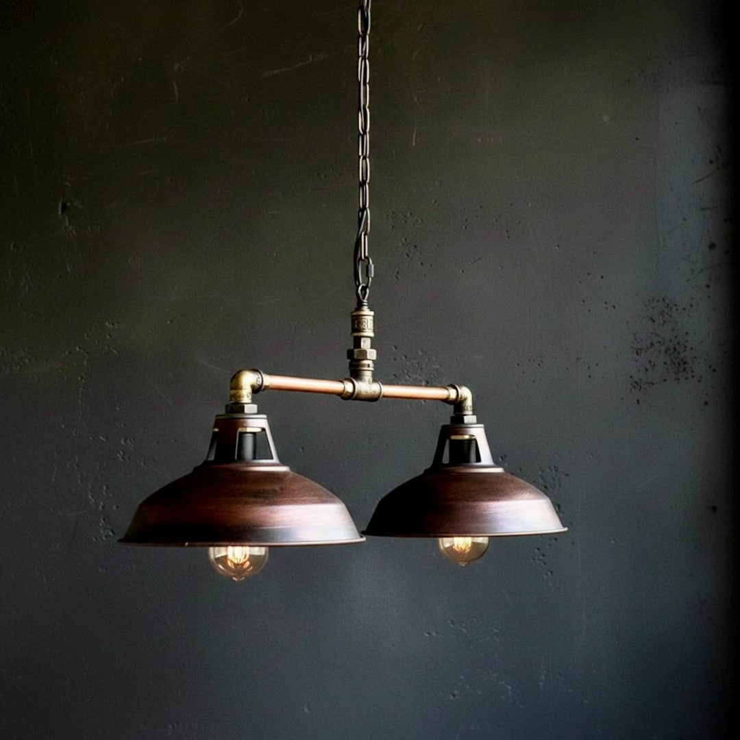 Deformed Copper Pendant Light: Steampunk Industrial Chandelier - Etsy