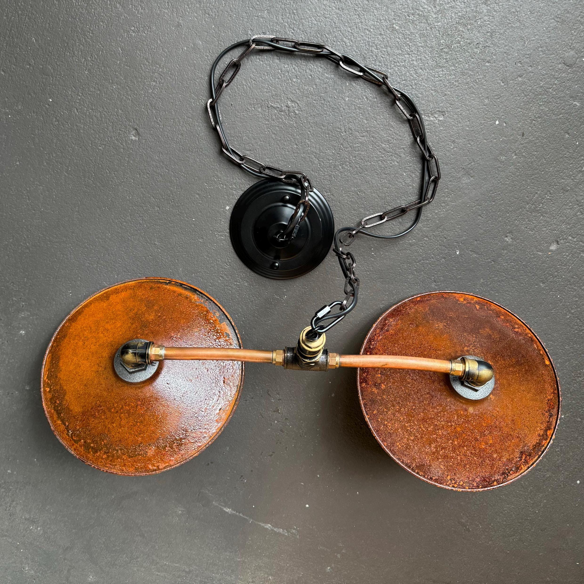 Deformed Copper Chandelier: Steampunk Rustic Pendant Light - Etsy