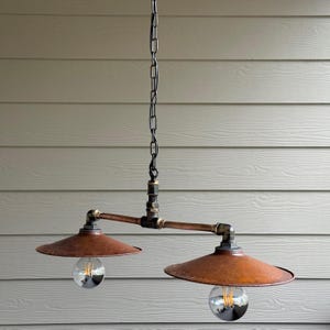 Deformed Copper Chandelier: Steampunk Rustic Pendant Light - Etsy