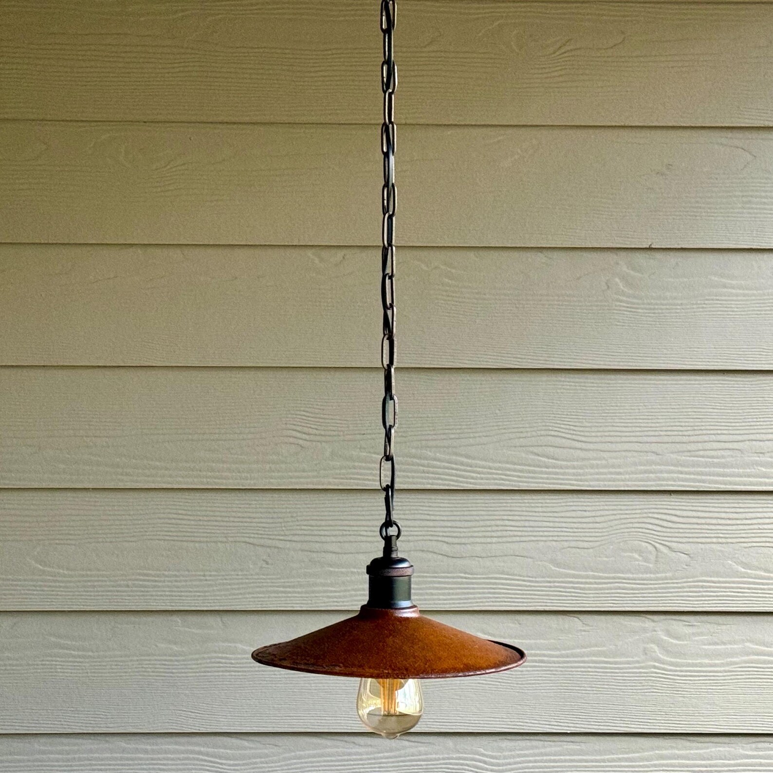 Industrial Rust Metal Pendant Light: Rustic Steampunk Lampshade - Etsy