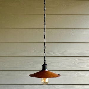 Industrial Rust Metal Pendant Light: Rustic Steampunk Lampshade - Etsy