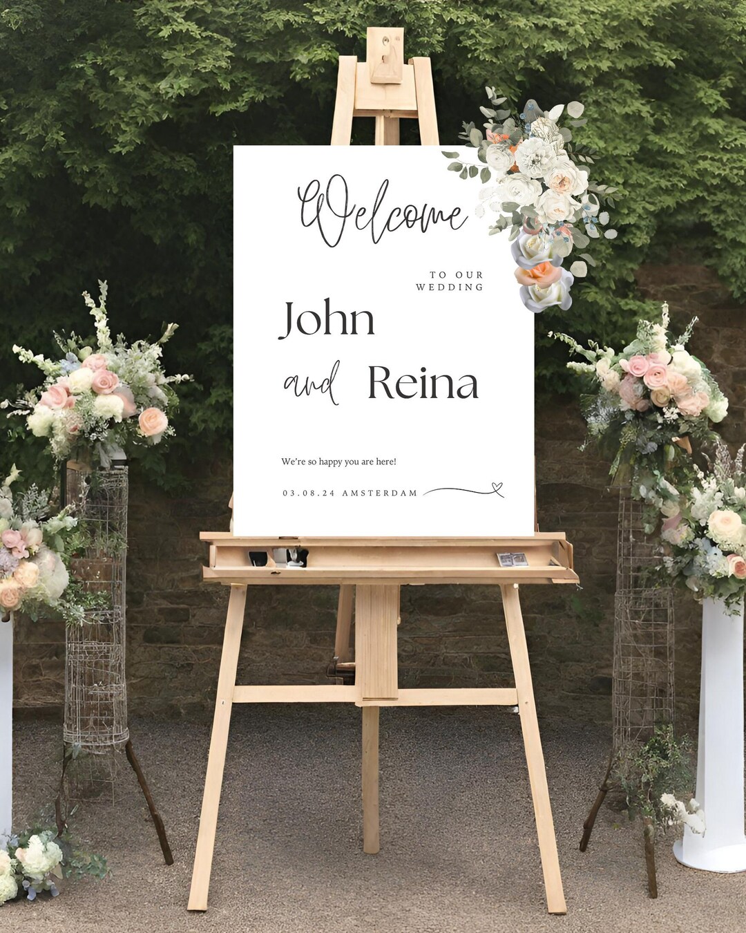 Elegant Wedding Welcome Sign, Welcome Wedding Sign, Minimalist Wedding ...