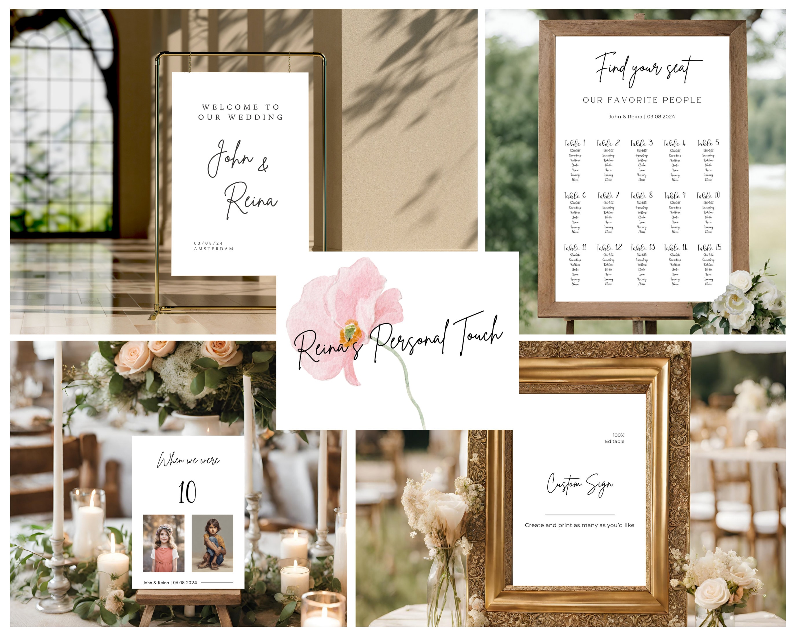 Complete Wedding Set, Modern Wedding, DIY Wedding, All Included Wedding ...