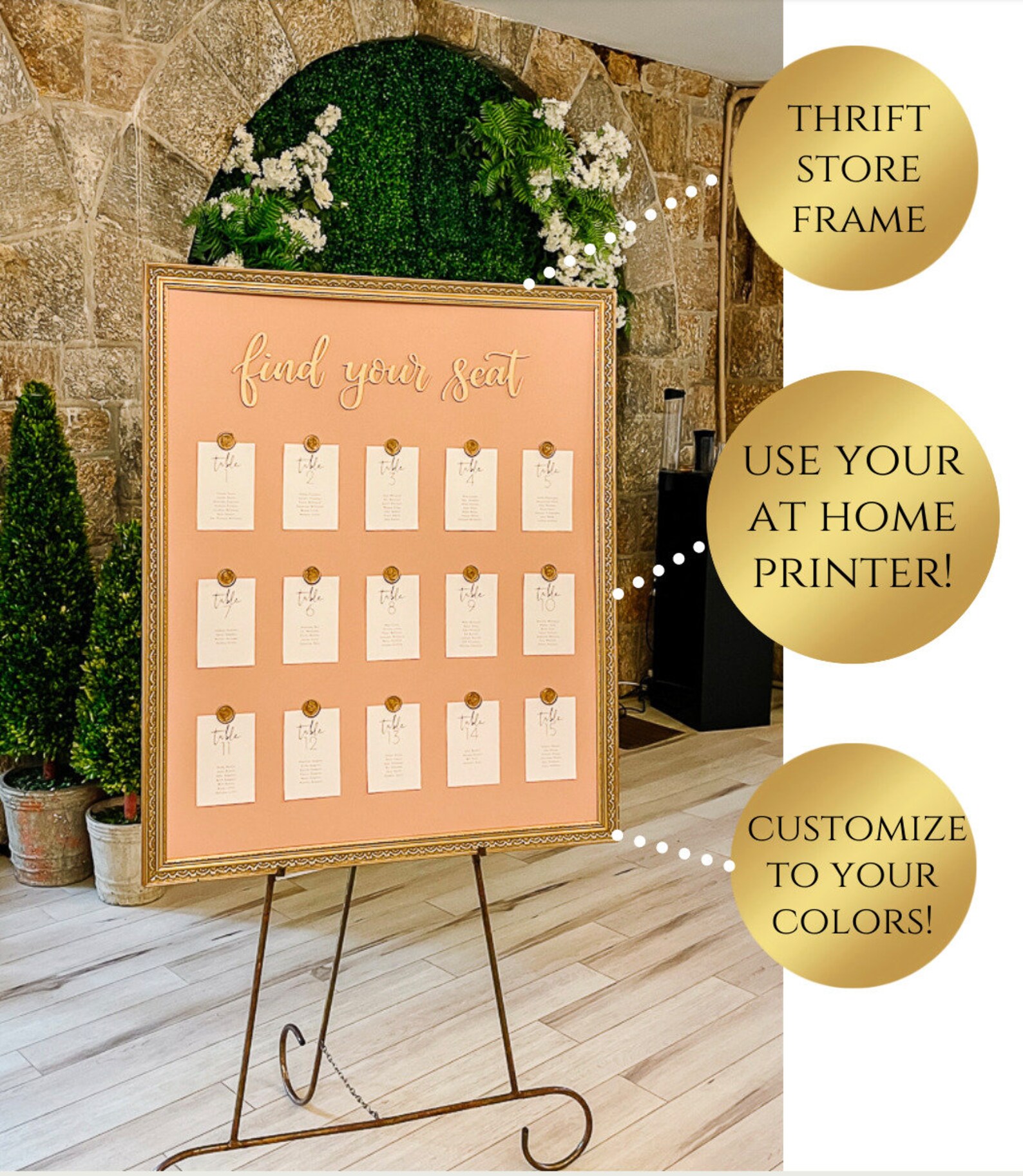 Modern Wedding Seating Chart Template, Elegant Wedding Seating Plan ...