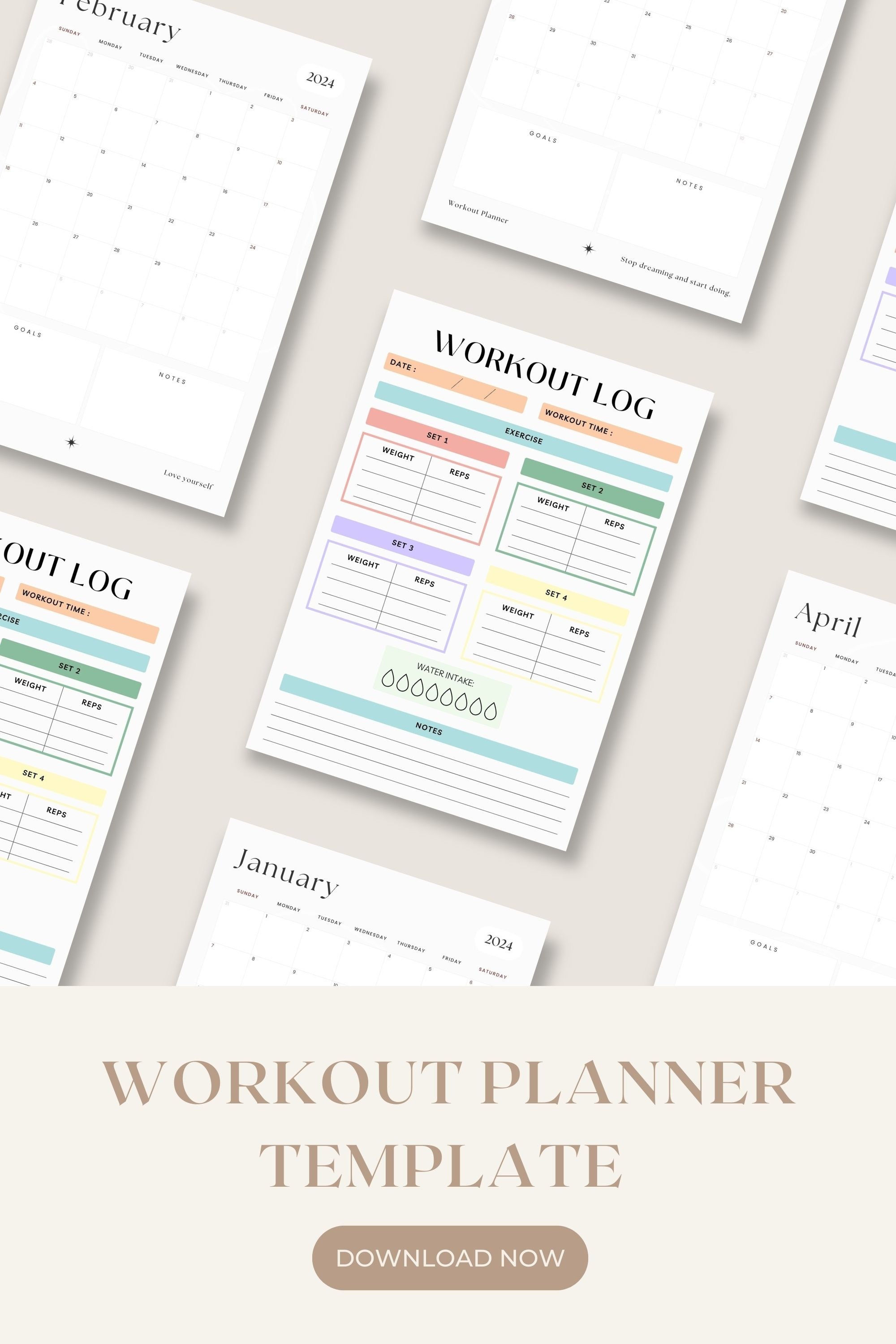Printable Workout Logging Sheet Workout Journal Workout - Etsy