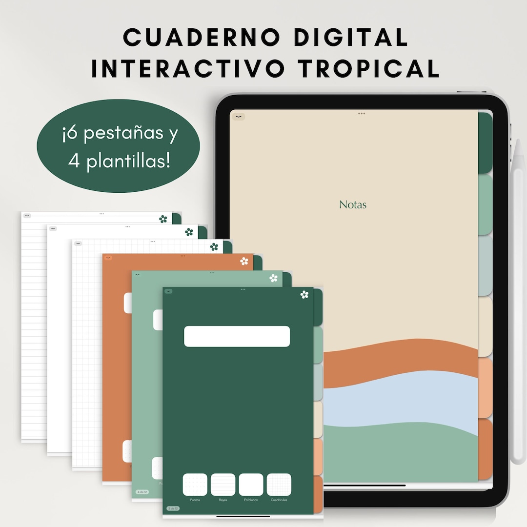 Tropical Interactive Digital Notebook for iPad - Etsy