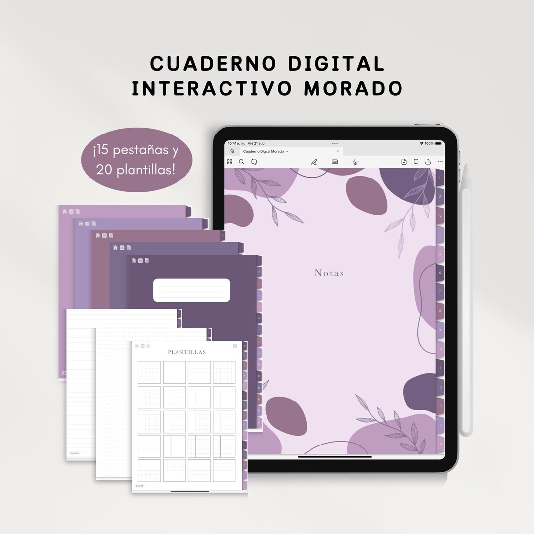 Purple Interactive Digital Notebook for iPad - Etsy