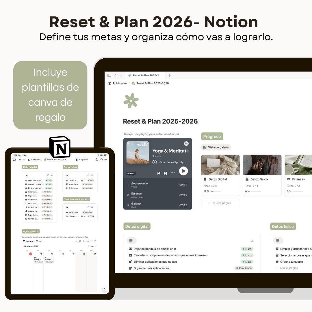 Reset & Plan 2026 - Notion Template | Manifest the Life You Want - Etsy