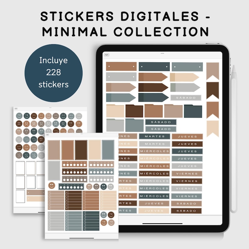 Digital Stickers - Minimal Collection - Etsy