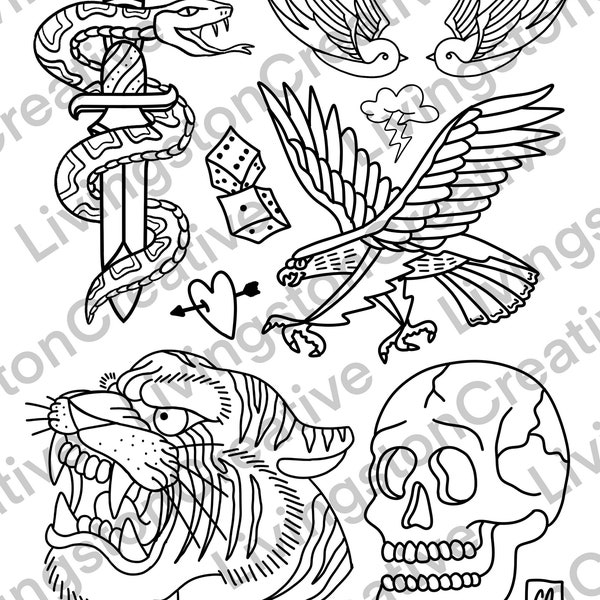 Mens Tattoo Stencils - Etsy
