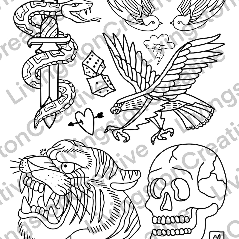 Tattoo Skull Stencils - Etsy