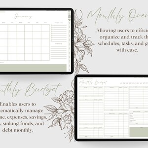Undated Digital Planner Sage Green Theme, Goodnotes Digital Planner ...