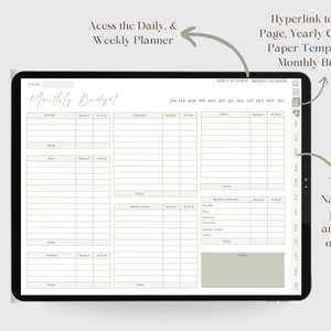 Undated Digital Planner Sage Green Theme, Goodnotes Digital Planner ...