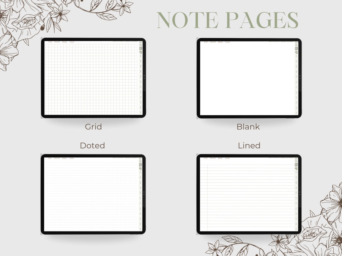 Undated Digital Planner Sage Green Theme, Goodnotes Digital Planner ...