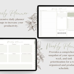 Undated Digital Planner Sage Green Theme, Goodnotes Digital Planner ...