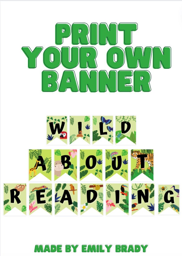 Wild About Reading Bunting Banner - Etsy