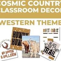Editable Western Classroom Poster Decor Daily Slides Motivating Cosmic ...