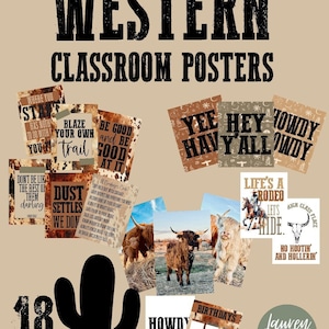 Editable Western Classroom Poster Decor Daily Slides Motivating Cosmic ...