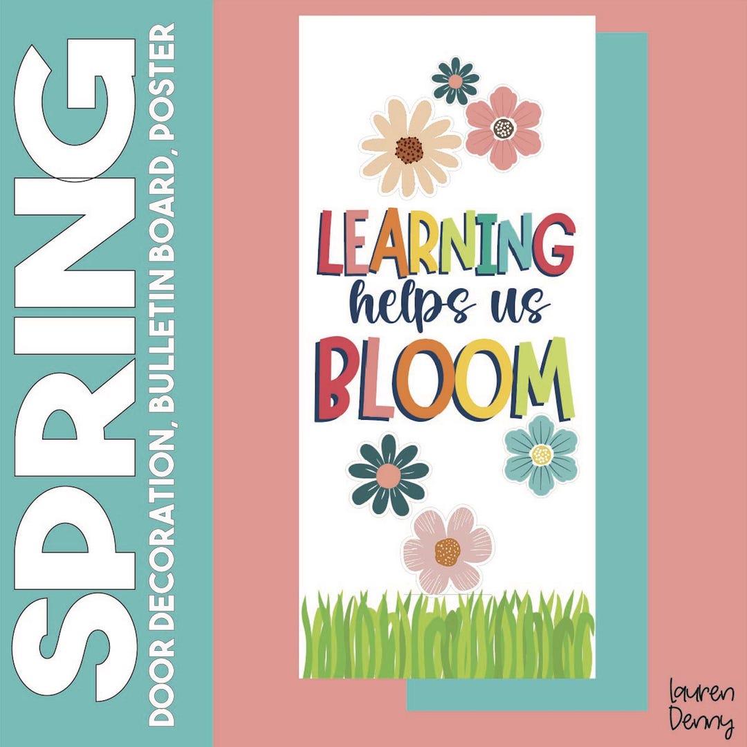 Learning Helps Us Bloom Flower Spring Door Decoration Kit-bulletin ...
