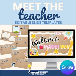 Meet the Teacher Slides | Editable Canva Back to School Presentation ...