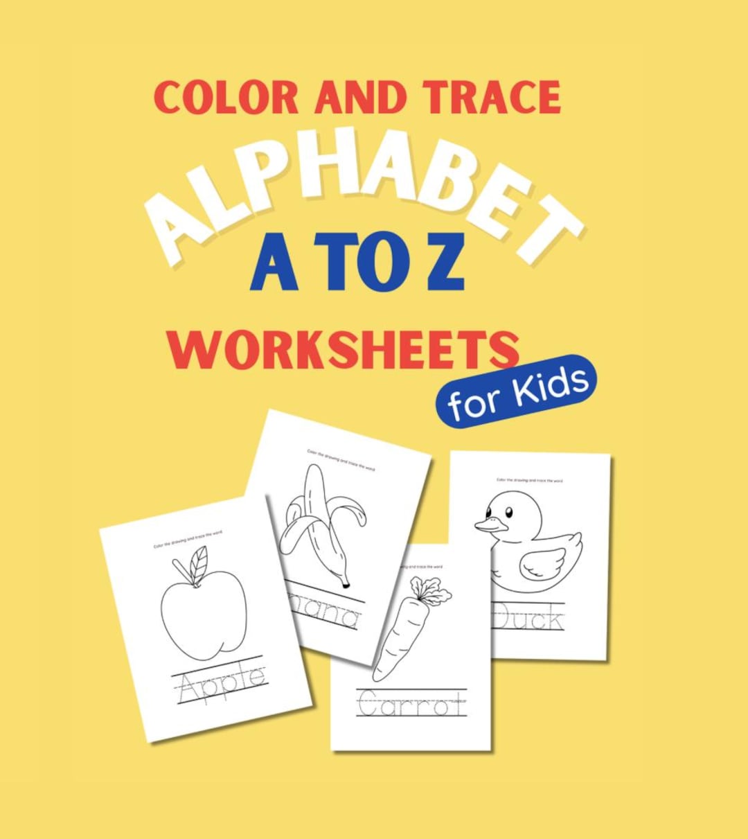 Color and Trace Alphabet A to Z Digital Download Instant Print ...