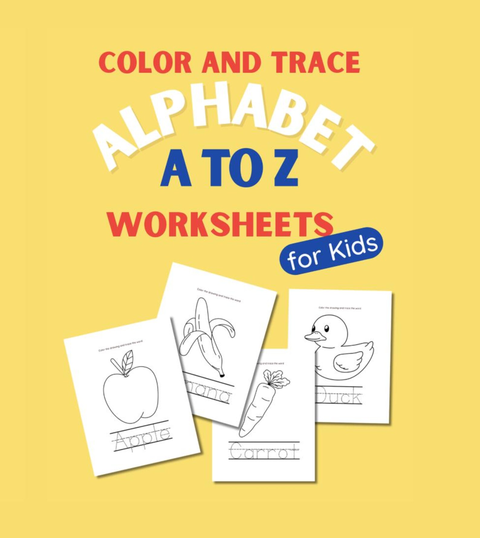 Color and Trace Alphabet A to Z Digital Download Instant Print ...