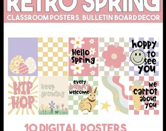 Retro Spring Easter Classroom Poster Decor Motivating Digital Download ...