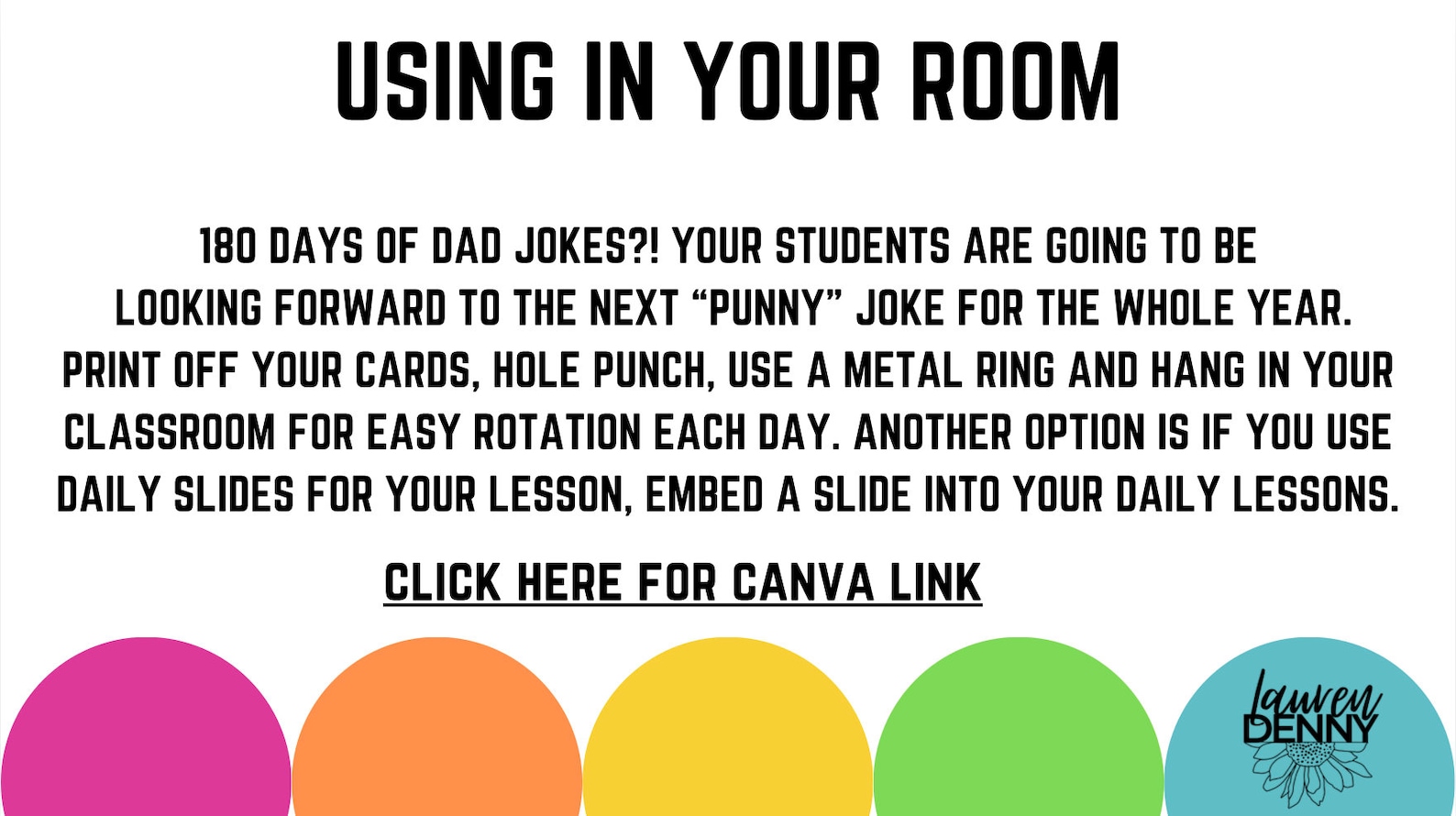 180 Days of Dad Jokes | Bell Ringers | Slideshow PPT Canva - Etsy