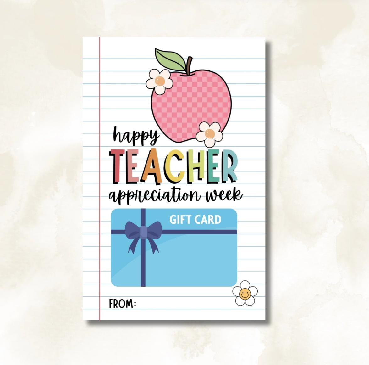 Teacher Appreciation Gift Card Holder | 5x7" DIGITAL FILE | Editable ...