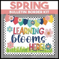 Spring Bulletin Board Printable Kit, Let’s Grow Together Flower ...